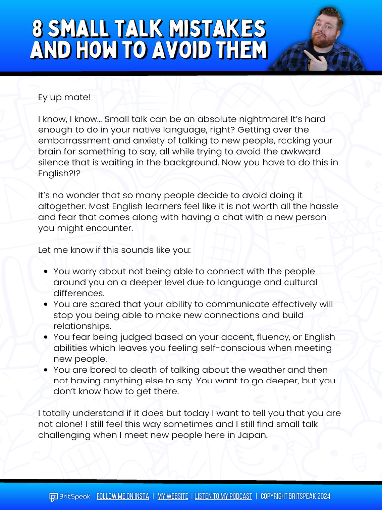 8 Small Talk Mistakes and How To Avoid Them | Download Free PDF ...