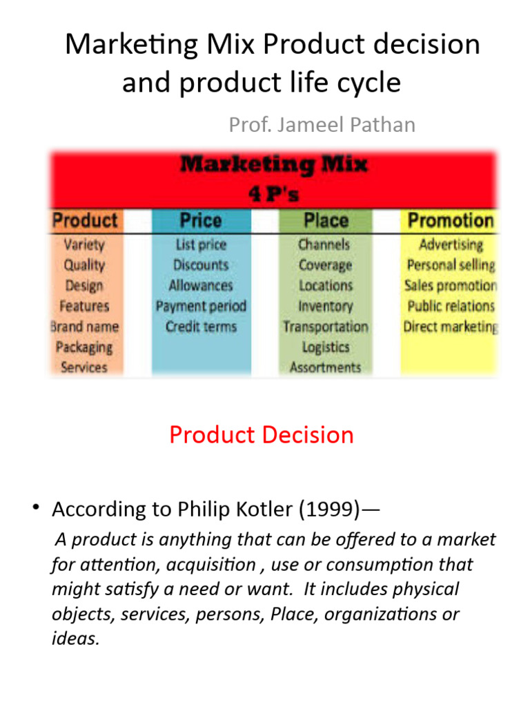 Marketing Mix Product Decision and Product Life-7 Jameeel | PDF ...