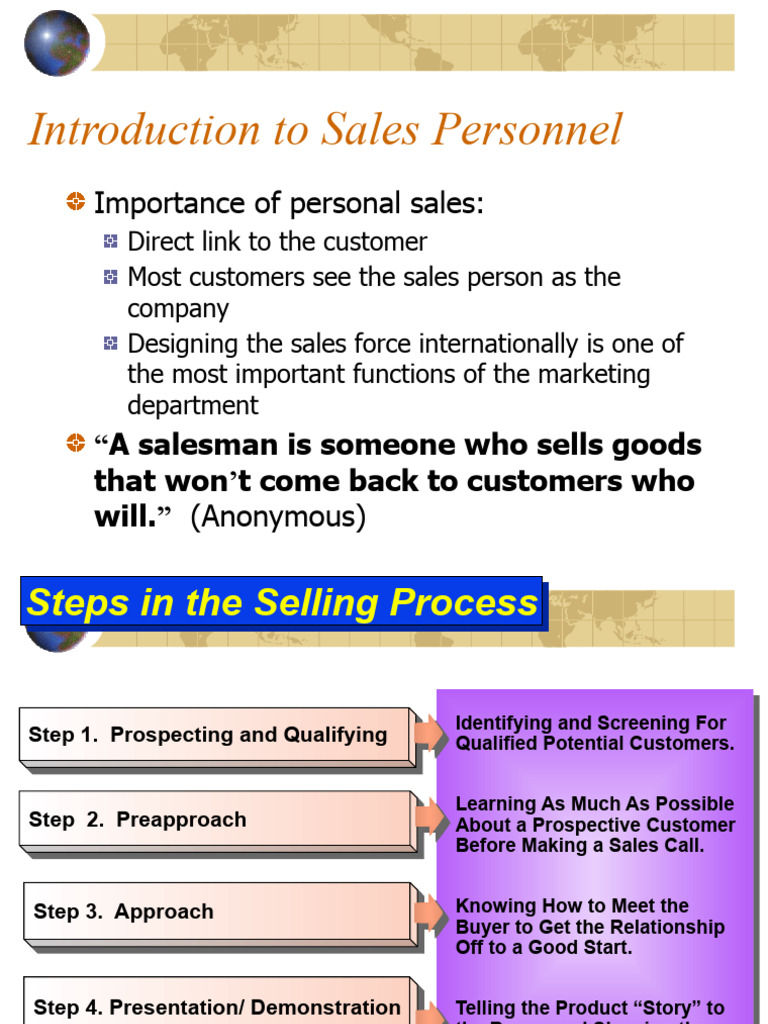 Sales Personnel: Key Processes & Strategies | PDF | Sales | Marketing