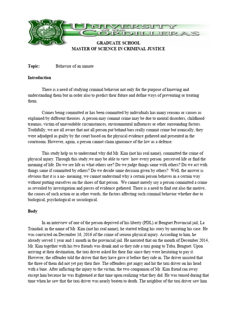 Interview of An Inmate | Download Free PDF | Crime & Violence | Crimes