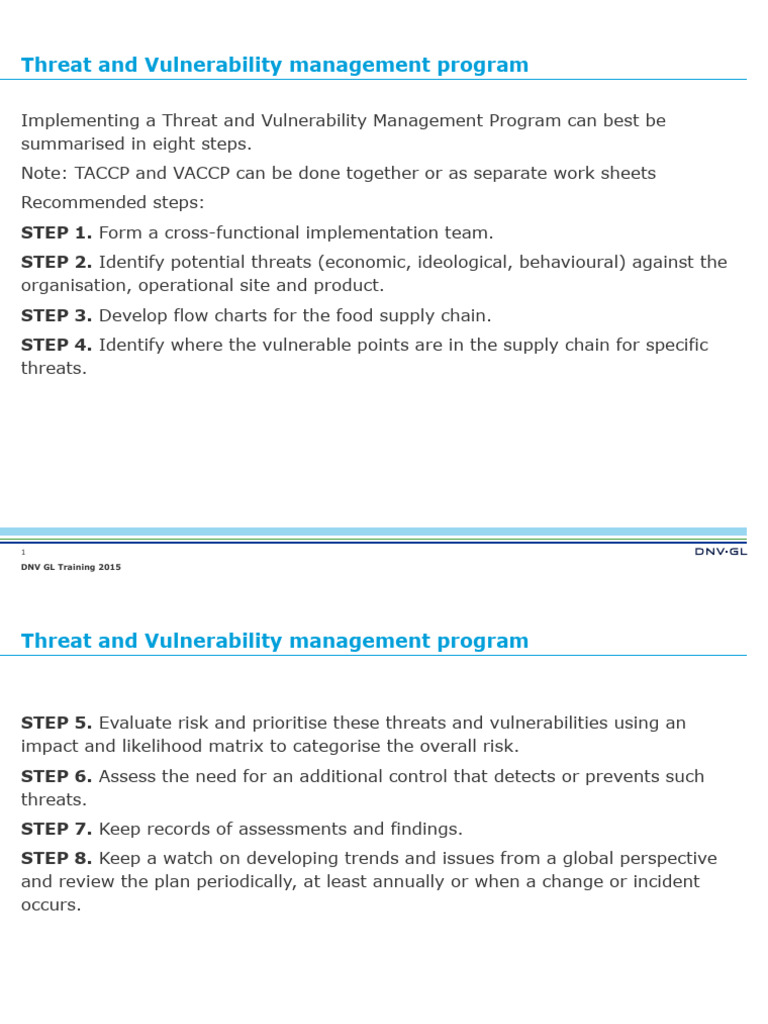 Threat and Vulnerability Assessment | PDF | Supply Chain | Risk