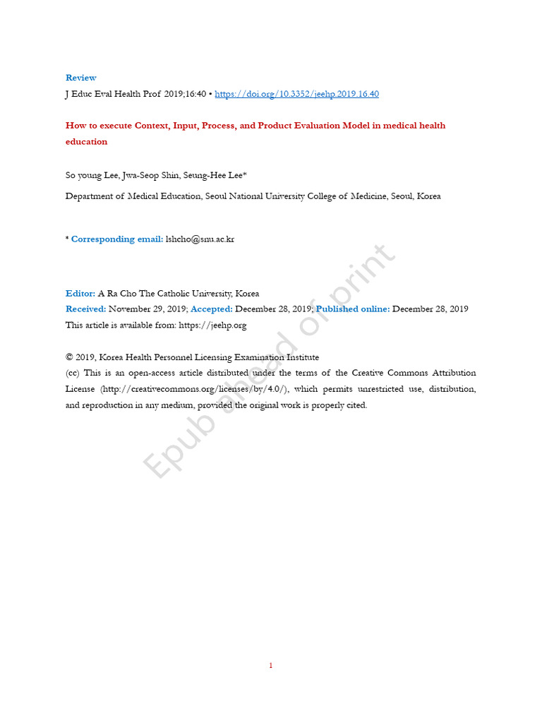 CIPP Model in Medical Education | PDF | Evaluation | Decision Making