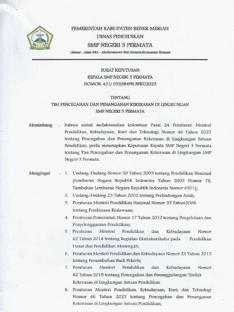 SK TPPK SMPN 3 Permata | PDF