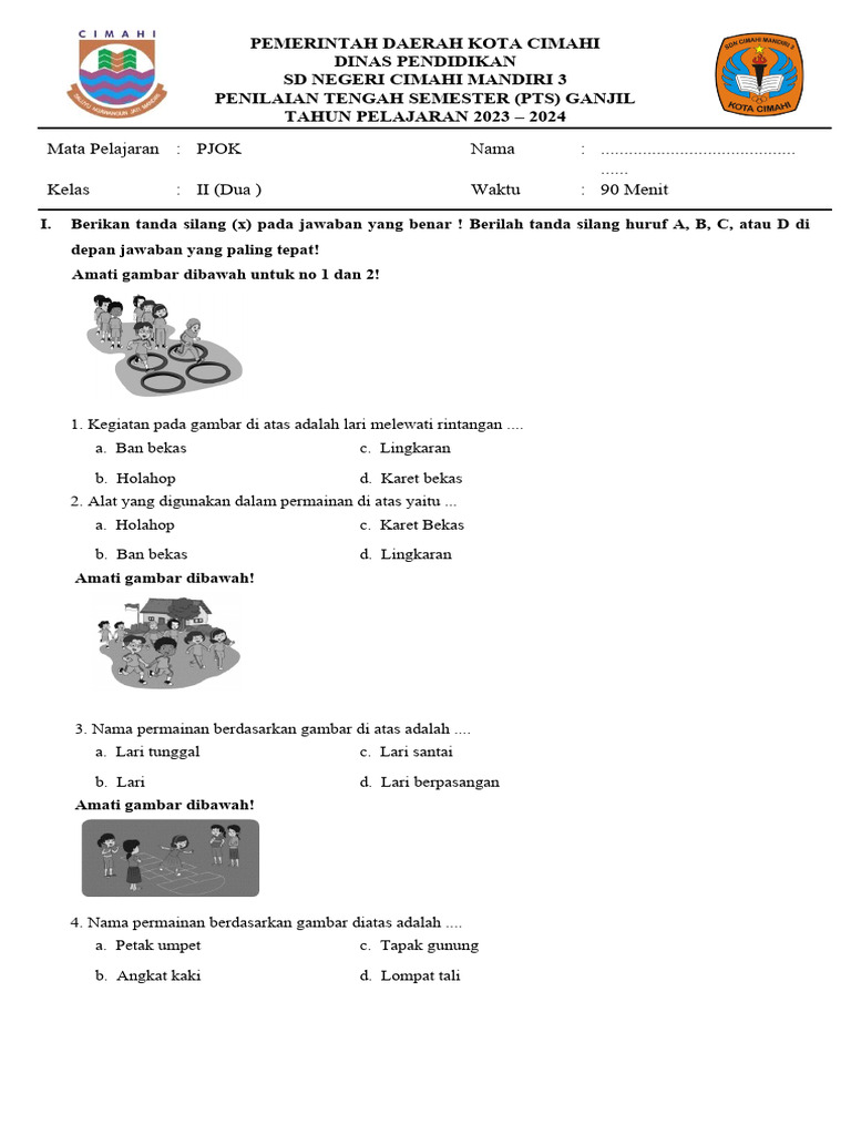 Soal Pts Kelas 2 Semester 1 | PDF