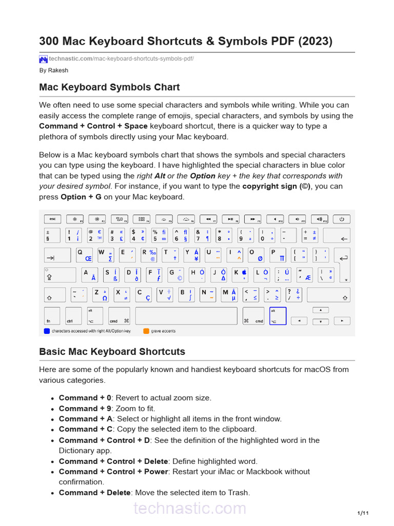 Mac Keyboard Shortcuts Symbols PDF 2 | PDF | Finder (Software) | Window ...