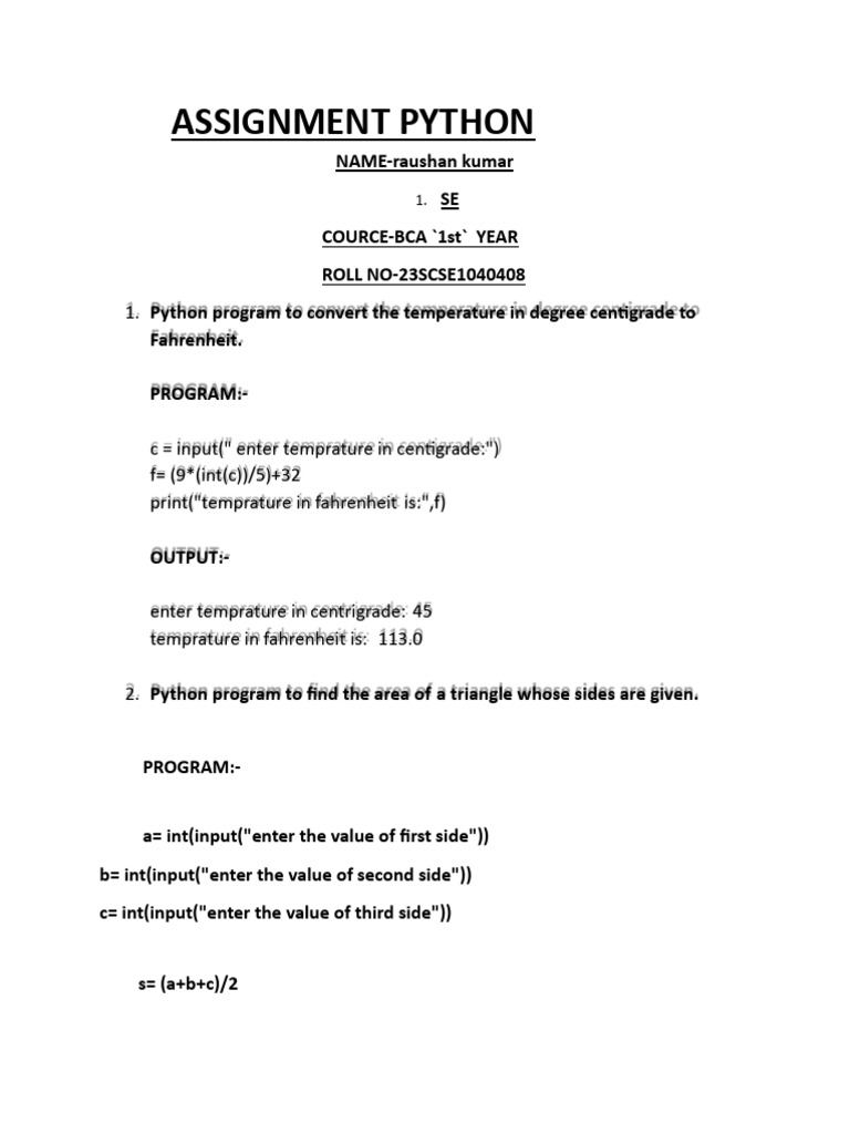 Python Assignment 8 | Download Free PDF | Area | Computer Programming