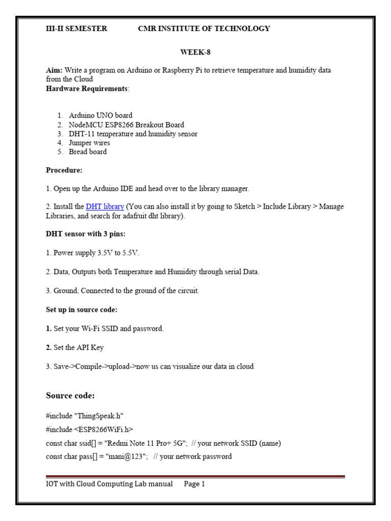 Week 8 | PDF | Arduino | Information Technology