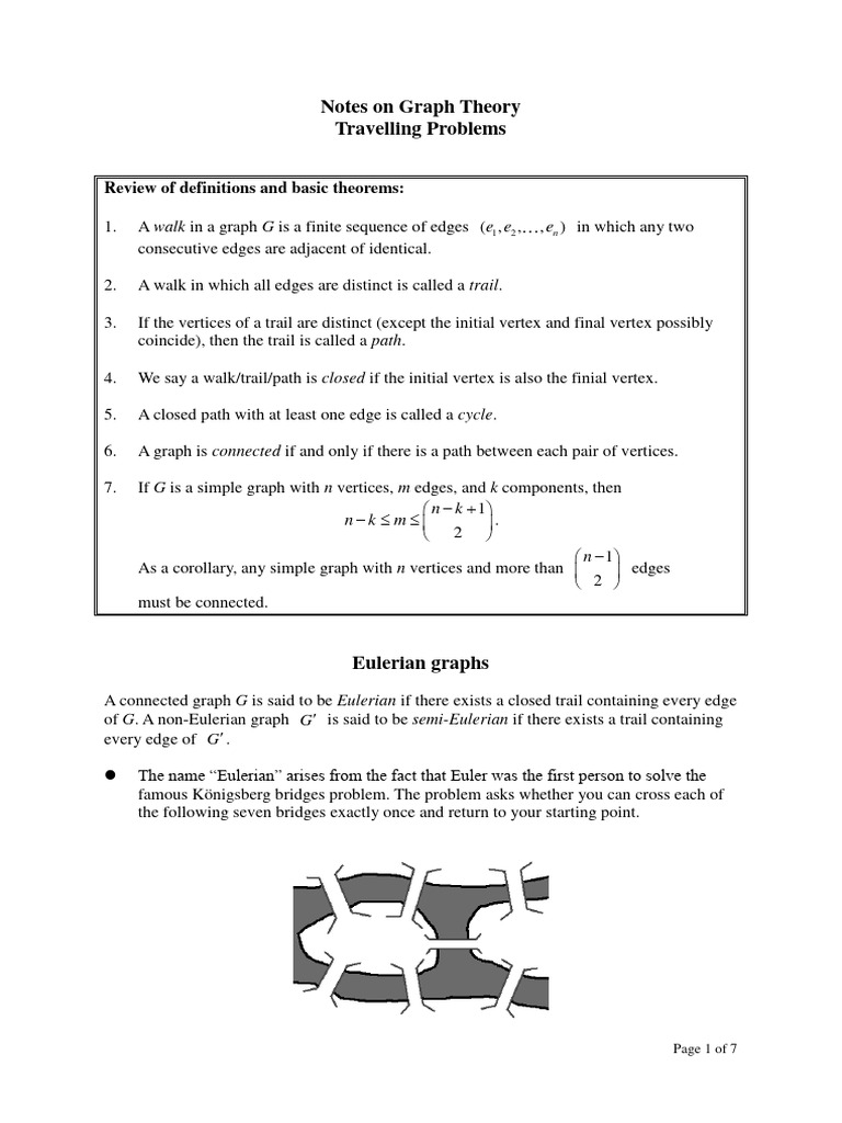 Notes On Graph Theory | Download Free PDF | Graph Theory | Mathematics