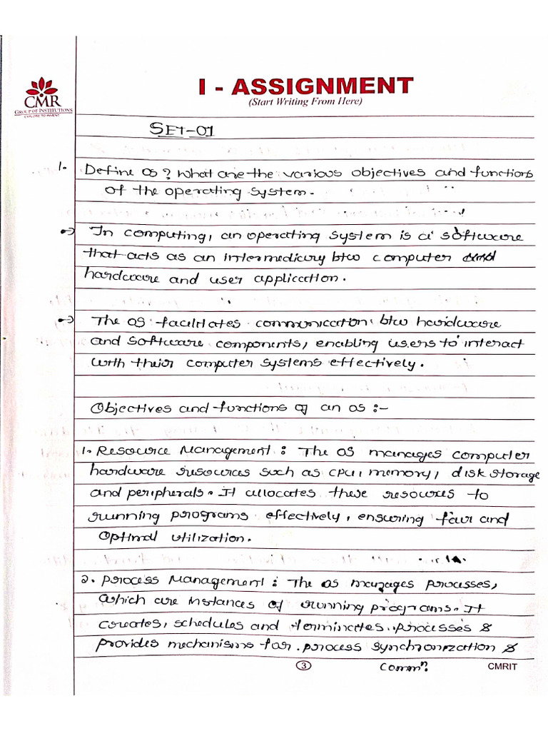 OS Set1 Assignment Answ | PDF