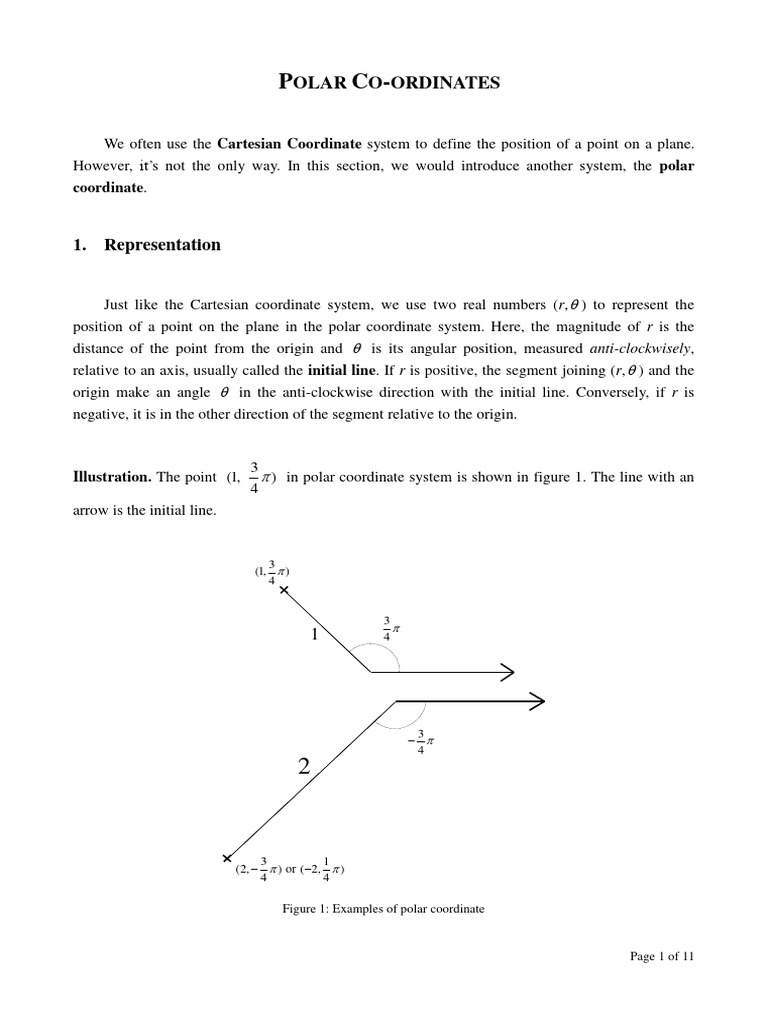 Polar Coordinates Pdf Cartesian Coordinate System Coordinate System
