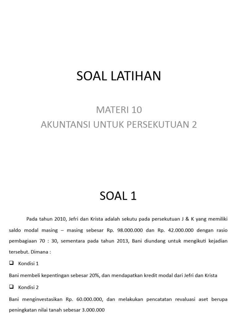 Soal Latihan Materi 10 - Persekutuan Pembentukan 2 | PDF