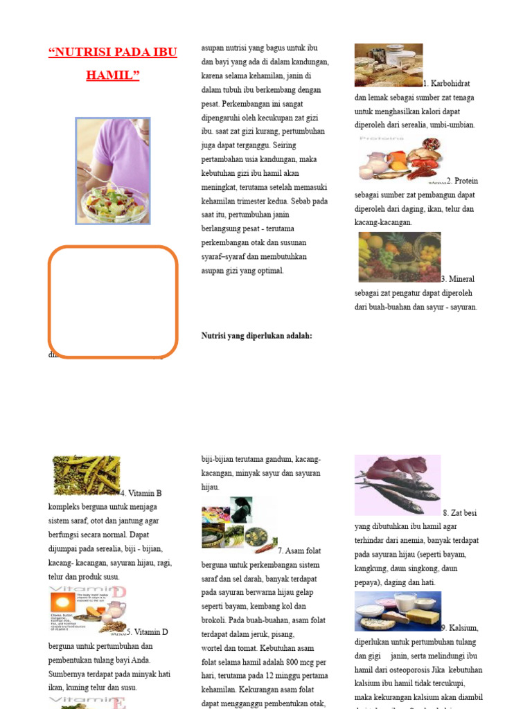 Leaflet Nutrisi Bagi Bumill | PDF