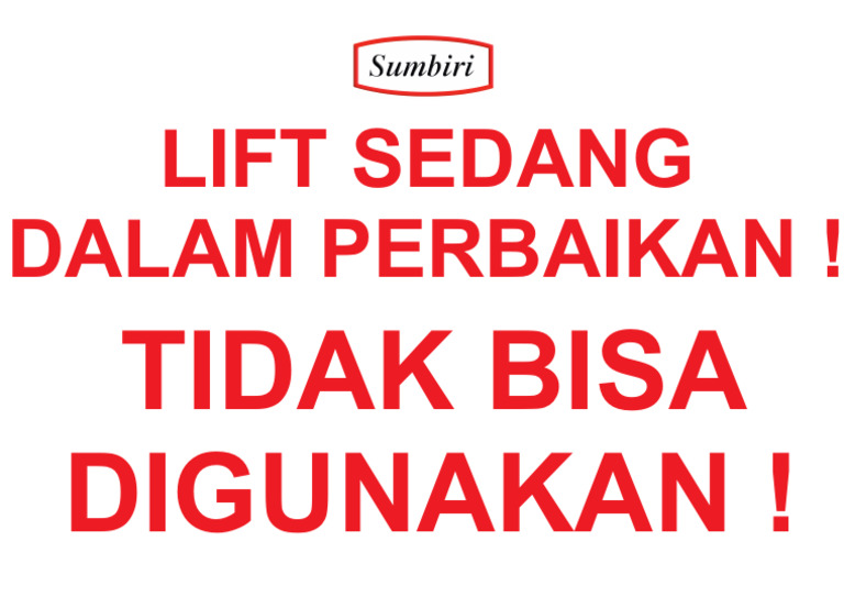 Lift Sedang Dalam Perbaikan | PDF
