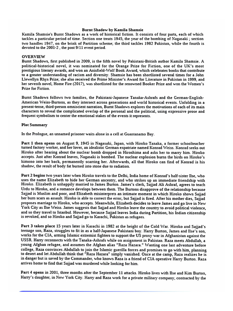 Burnt Shadows Prologue Summary | PDF