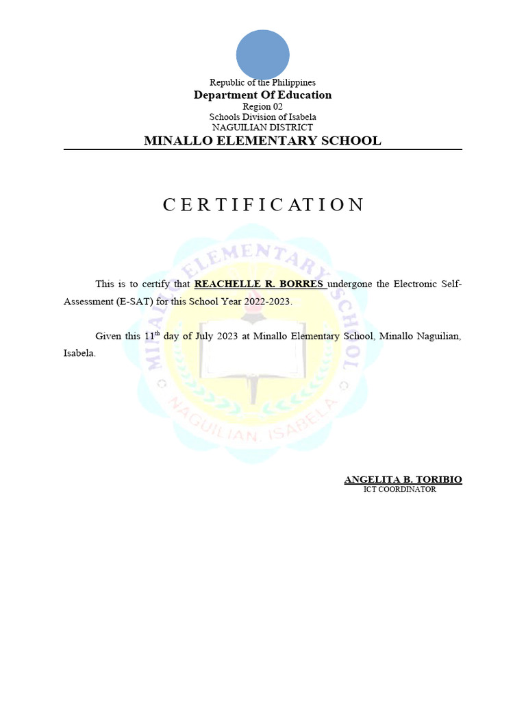 Certification - As Lis | PDF