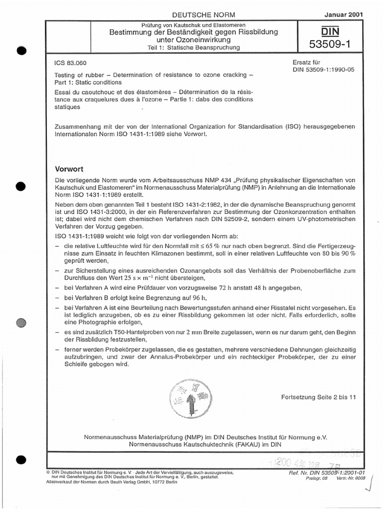 Din 53509-1-2001 | PDF