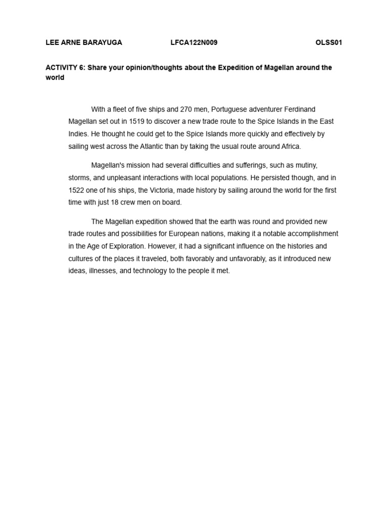 Barayuga - Activity 6 | PDF | Travel