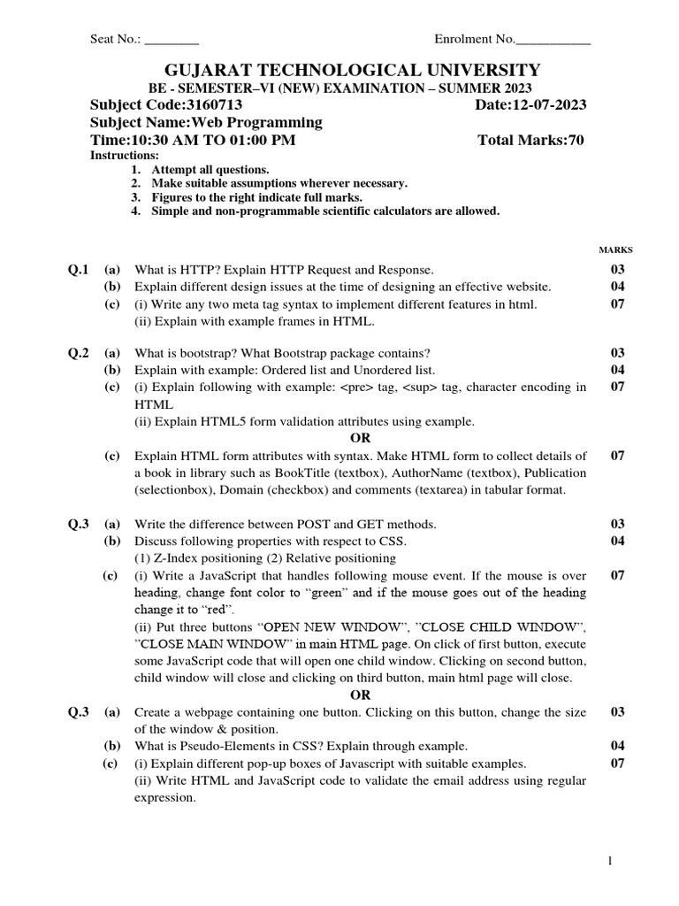 Web Summer 2023 | Download Free PDF | Html | Java Script