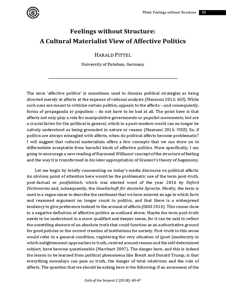 Raymond Williams Feelings Without Struc | PDF | Immanuel Kant | Truth