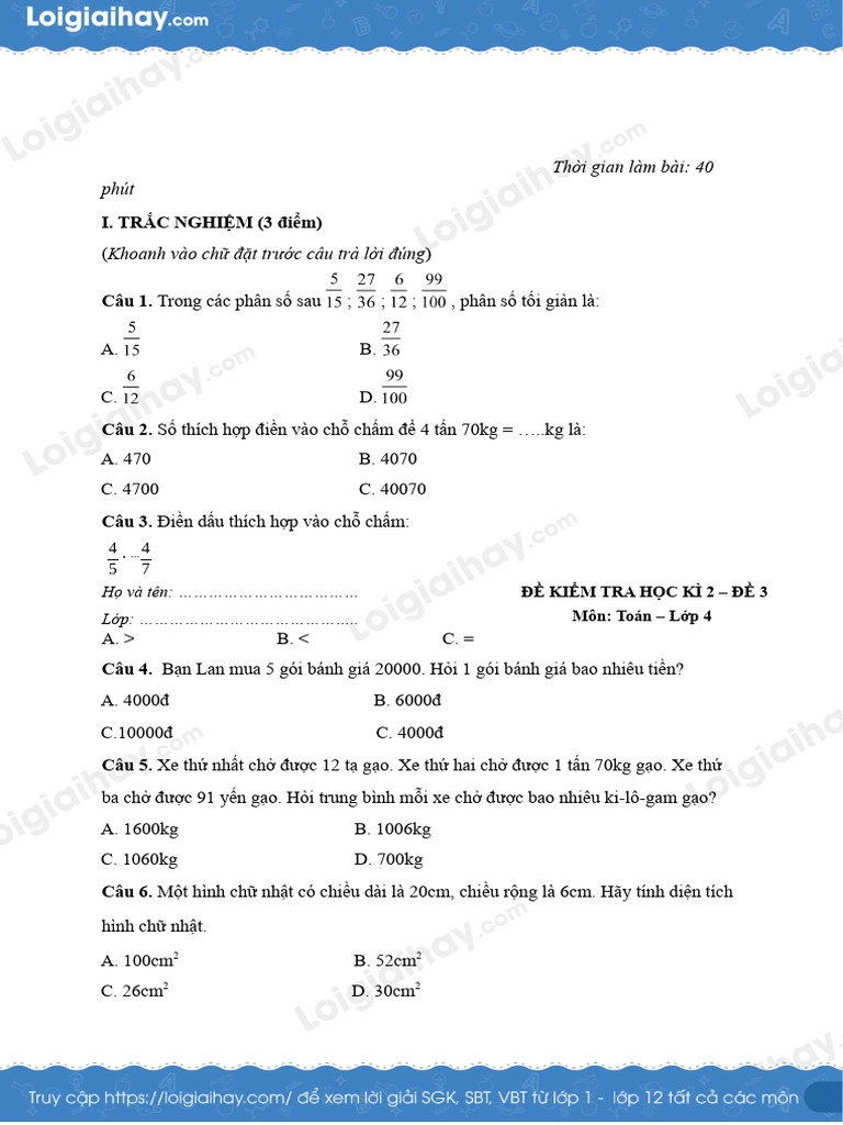 toán 4 cuối kì | PDF