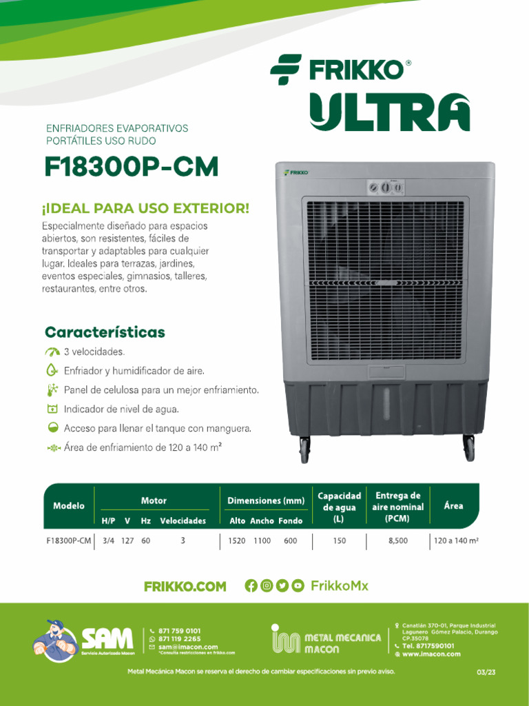 F18300P CM Frikko Ultra Ficha Tecnica 2023 ABR 03 | PDF