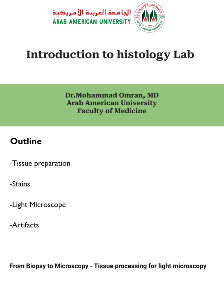 L.1-Introduction To Histology Lab - Lecture 1 | PDF | Histology ...