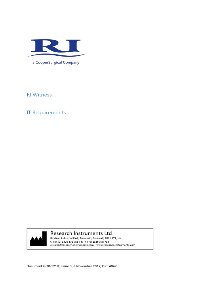 RI Witness IT Requirements Guide | PDF | Databases | Microsoft Windows