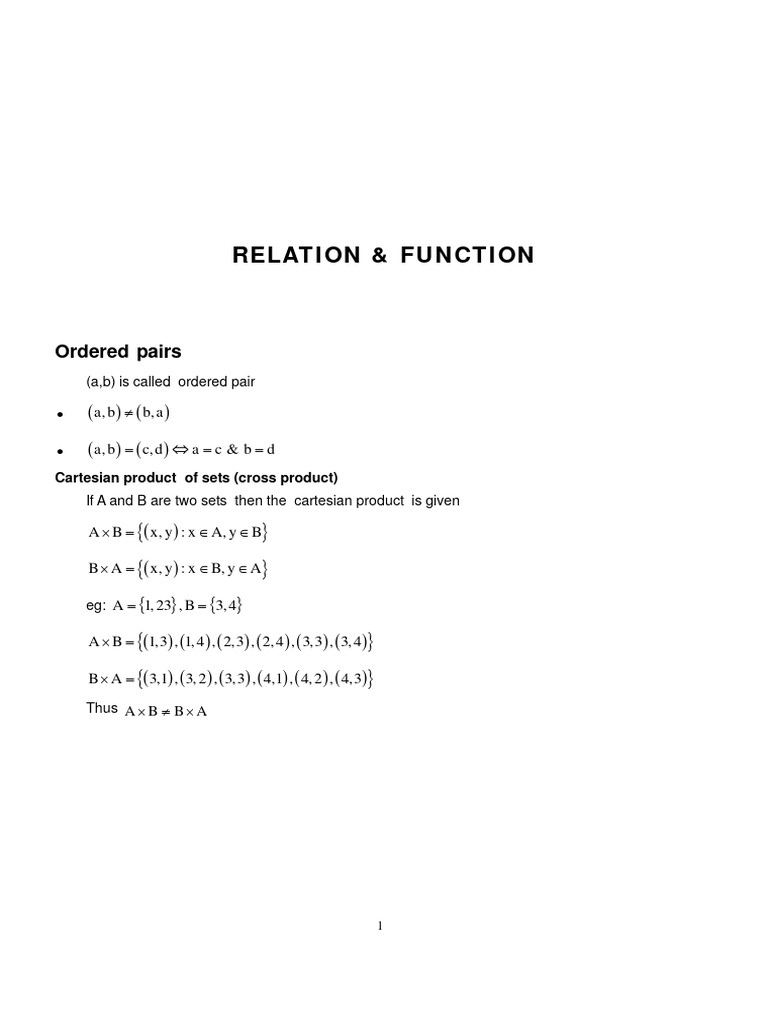 Relation Functions (Lecture Note) | PDF | Function (Mathematics) | Mathematical Logic