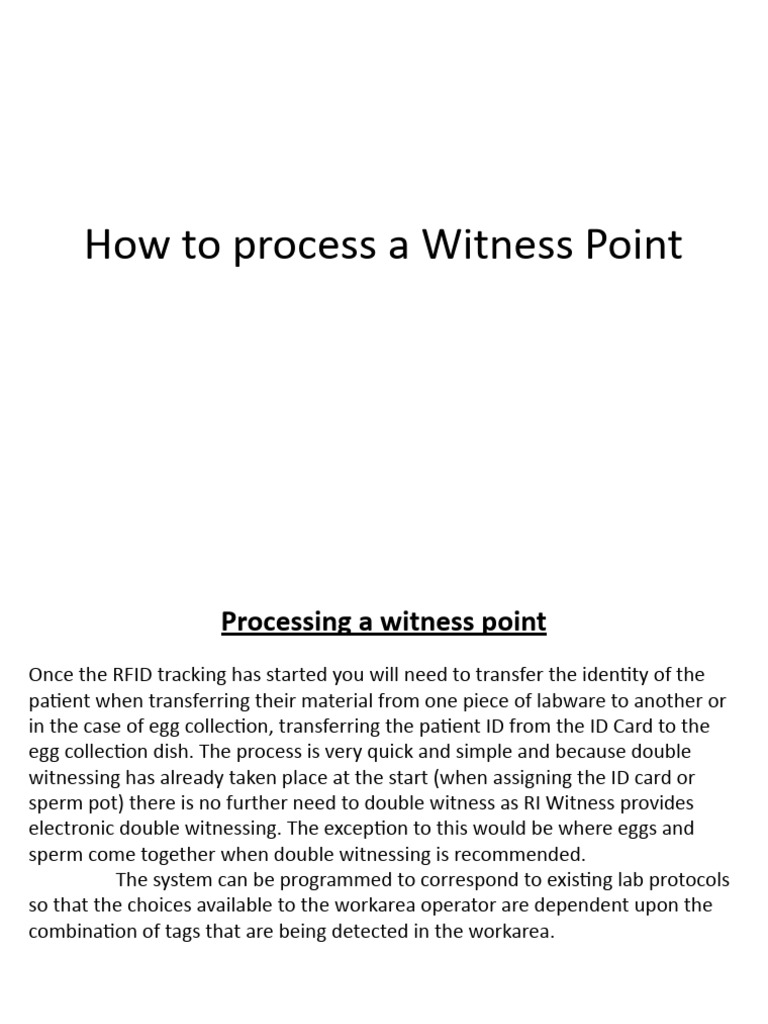 How To Process A Witness Point | PDF | Radio Frequency Identification