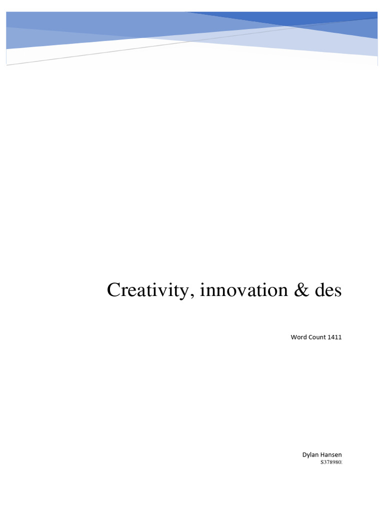 Creativity, Innovation and Design | PDF | Creativity | Innovation