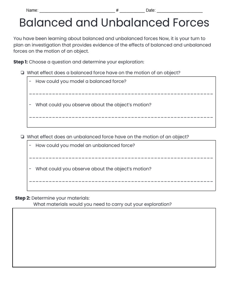 Exploring Balanced vs. Unbalanced Forces | PDF | Career & Growth
