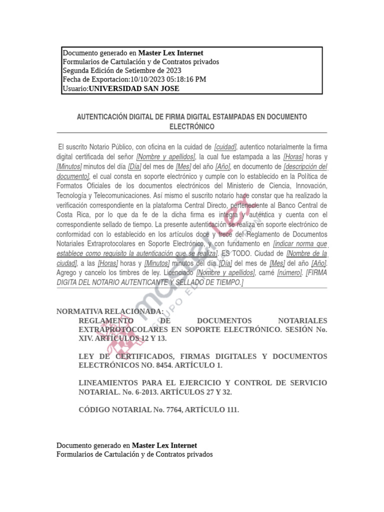 Autenticación de Firma Digital Notarial | PDF | Derecho