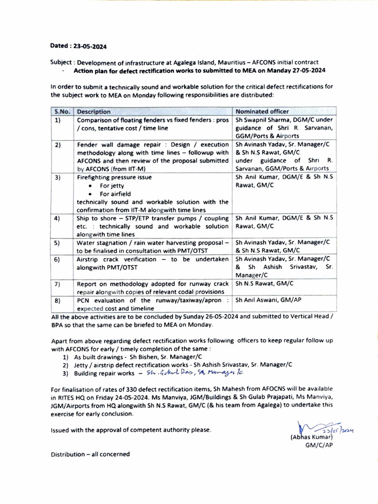 Agalega Island Infrastructure Defect Rectification Plan | PDF | Aviation