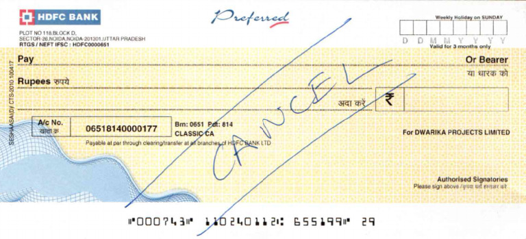 Cancel Cheque | PDF