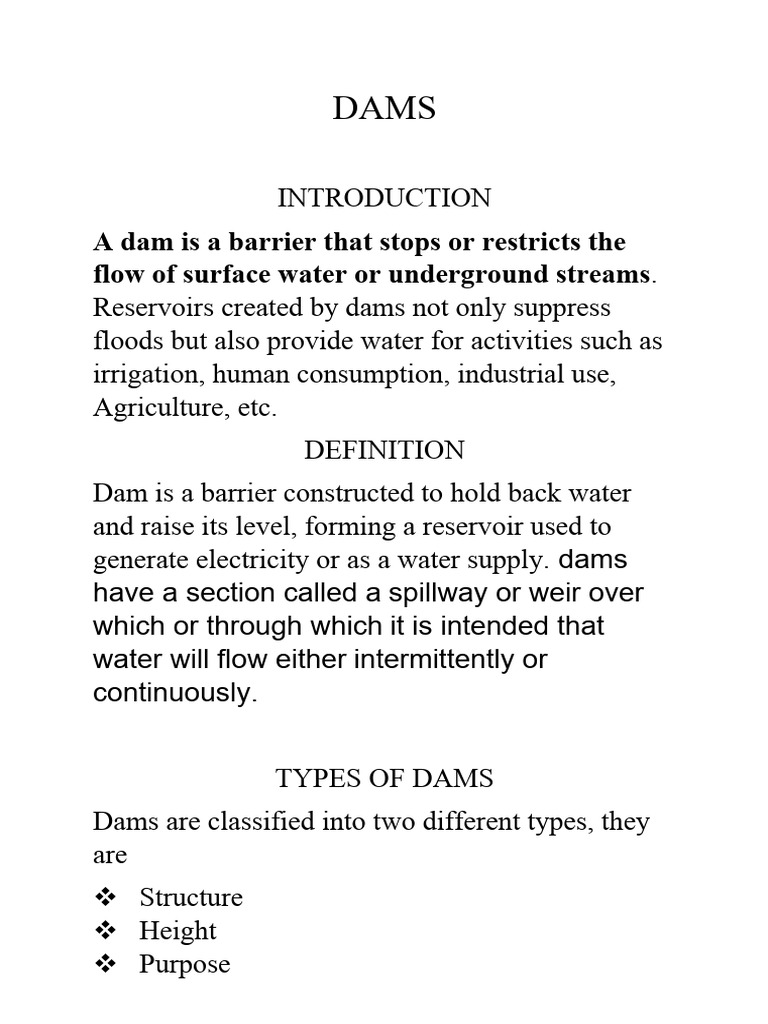 DAMS | PDF | Dam | Hydroelectricity