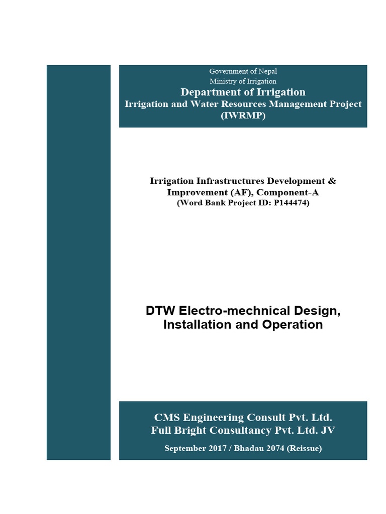 DTW Pump Design & Operation Manual | PDF | Pump | Bearing (Mechanical)