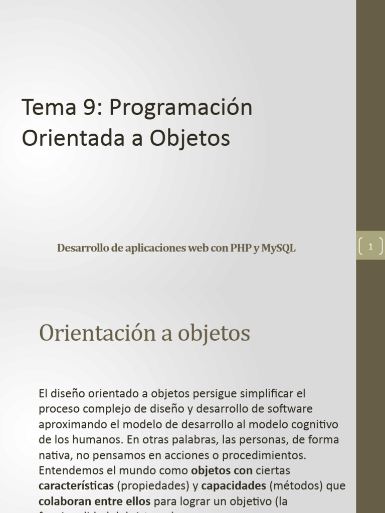 Tema 9 Programación Orientada A Objetos Pdf Objeto Informática Herencia Programación