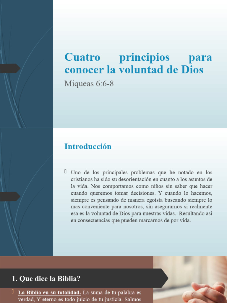 Cuatro Principios para Conocer La Voluntad de Dios | PDF | Oración | Biblia