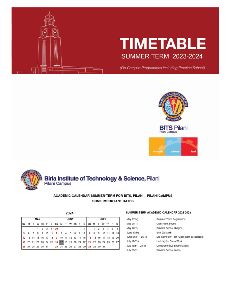 Summer Term Timetable 30 May 2024 | PDF | Physical Sciences | Physics