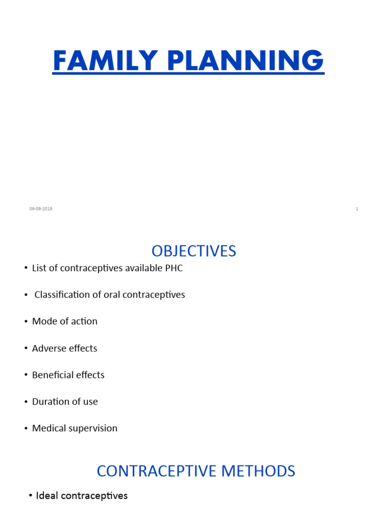 Presentation Family Planning | PDF | Birth Control | Combined Oral ...