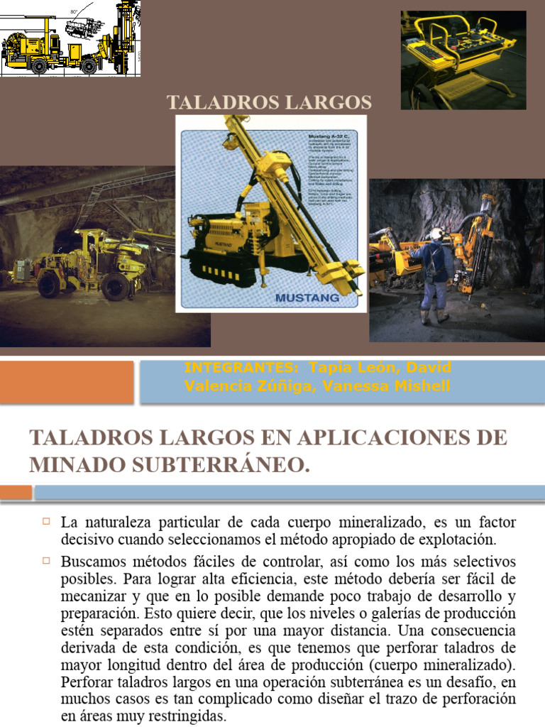 Taladros Largos en Minado Subterráneo | PDF | Perforación | Perforar