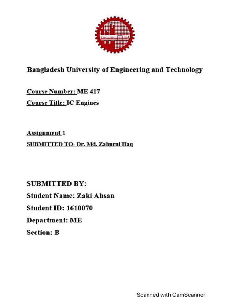 (Assignment 1) (ME 417) | PDF