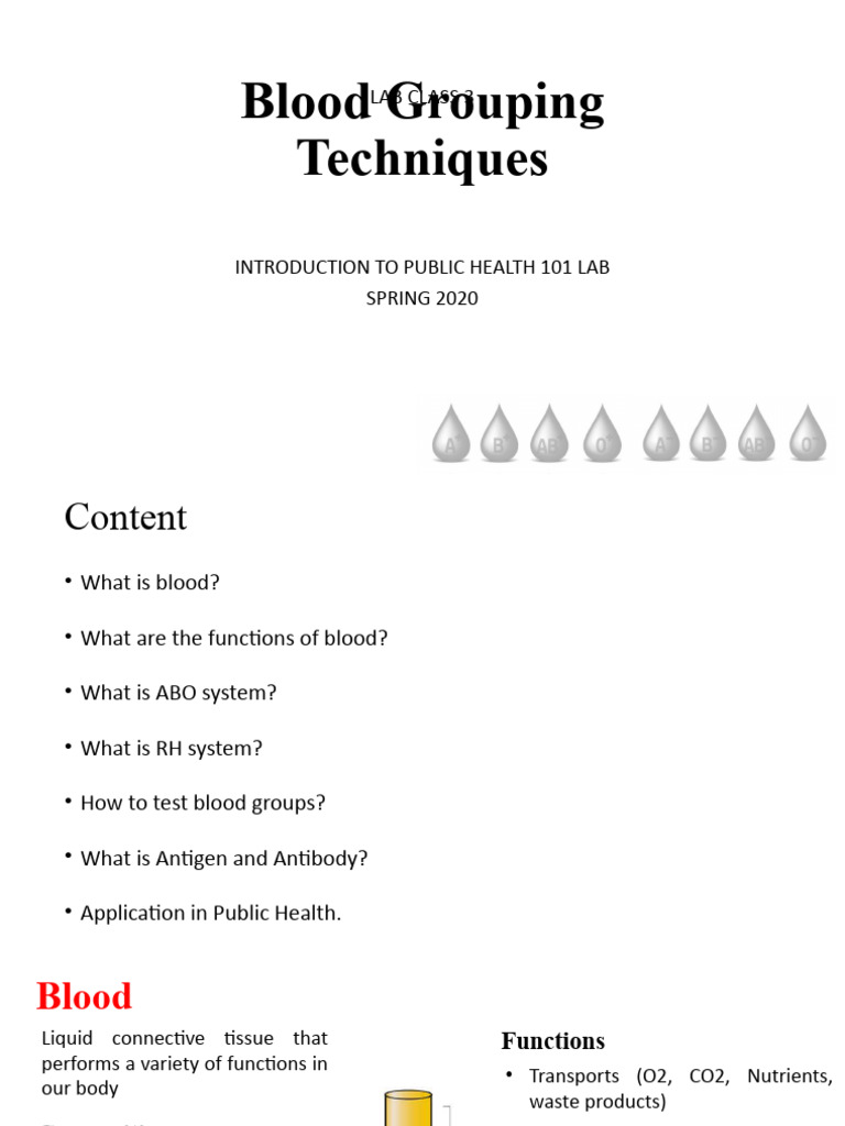 Lecture 3 - Blood Grouping | PDF | Blood Type | Antibody