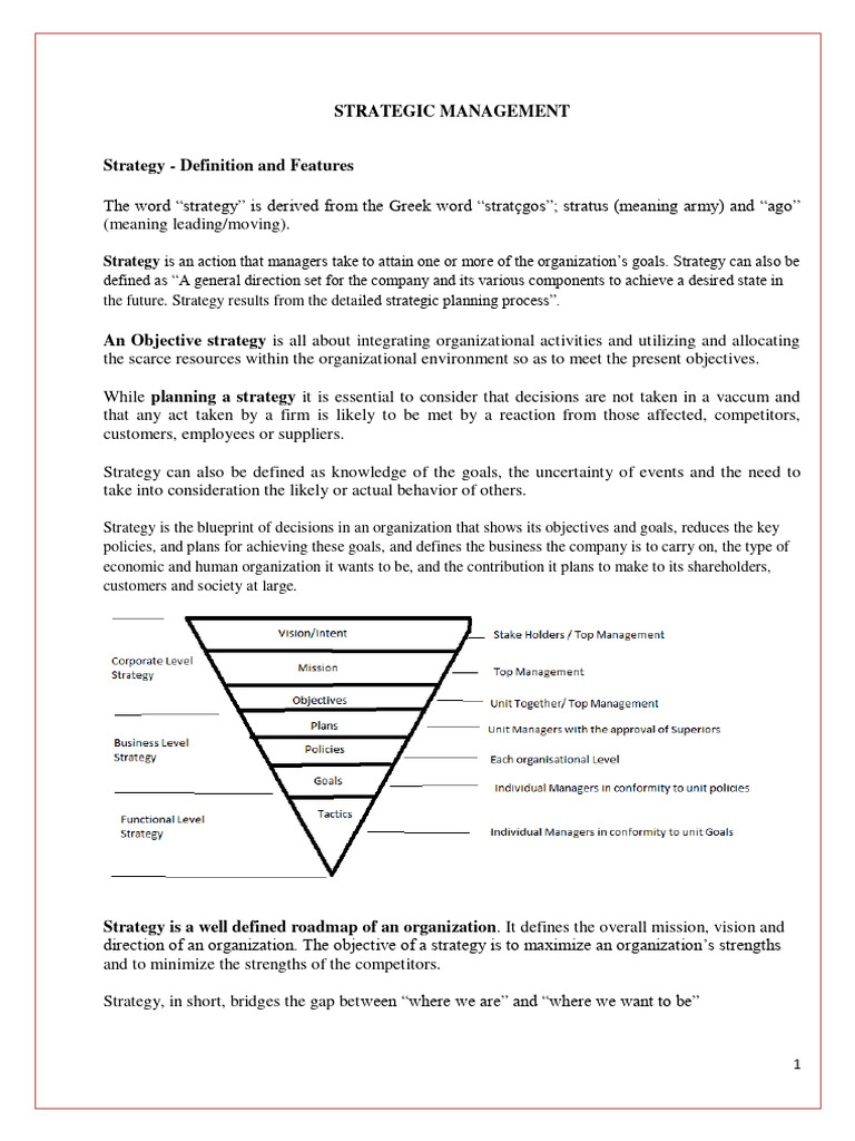 Notes On Strategic Management | PDF | Strategic Management | Swot Analysis