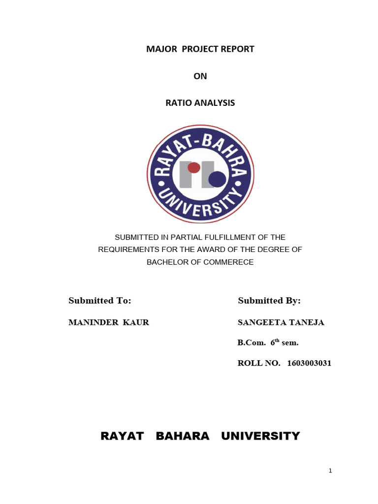 A Project Report Arshdeep Singh | PDF | Business Economics