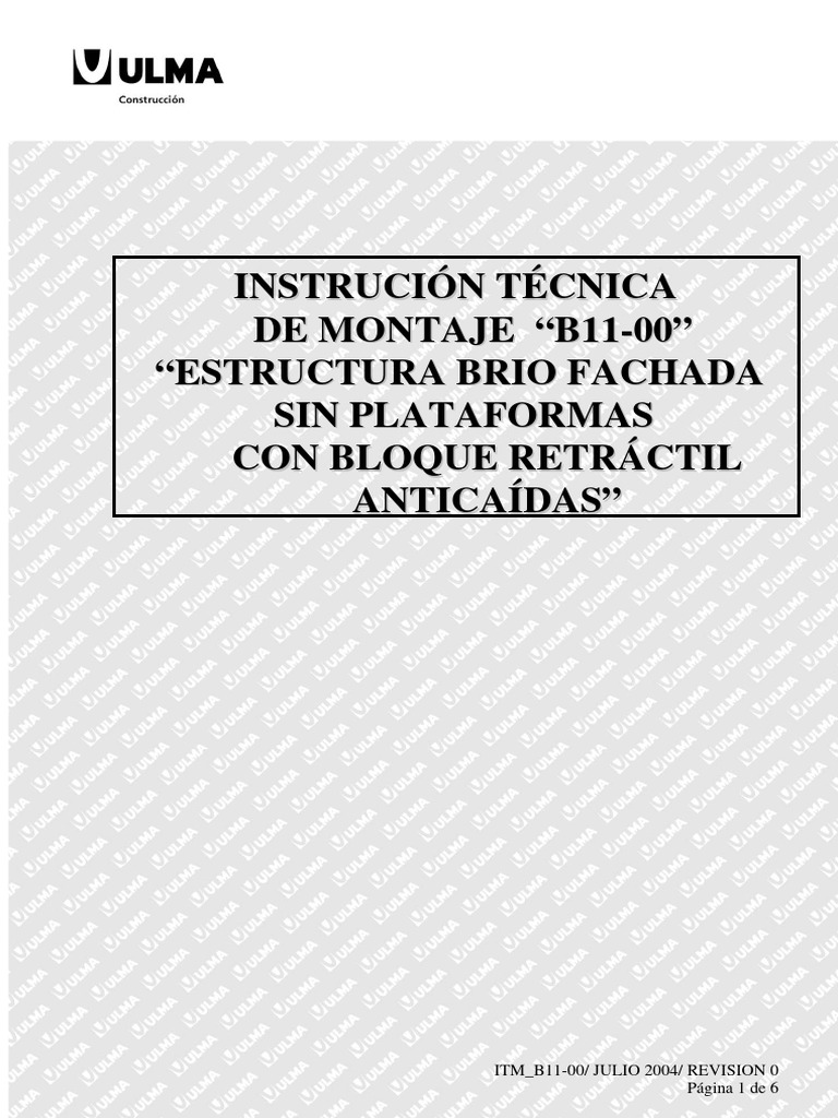 Itm - B11-00 - Es - Itm Montaje Itm Montaje Estructuras Brio Fachada Sin Plataformas Con Bloque ...