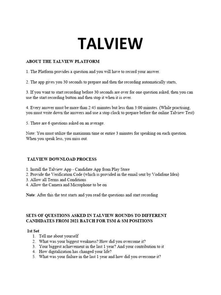 TALVIEW Suggestions | PDF | Computing