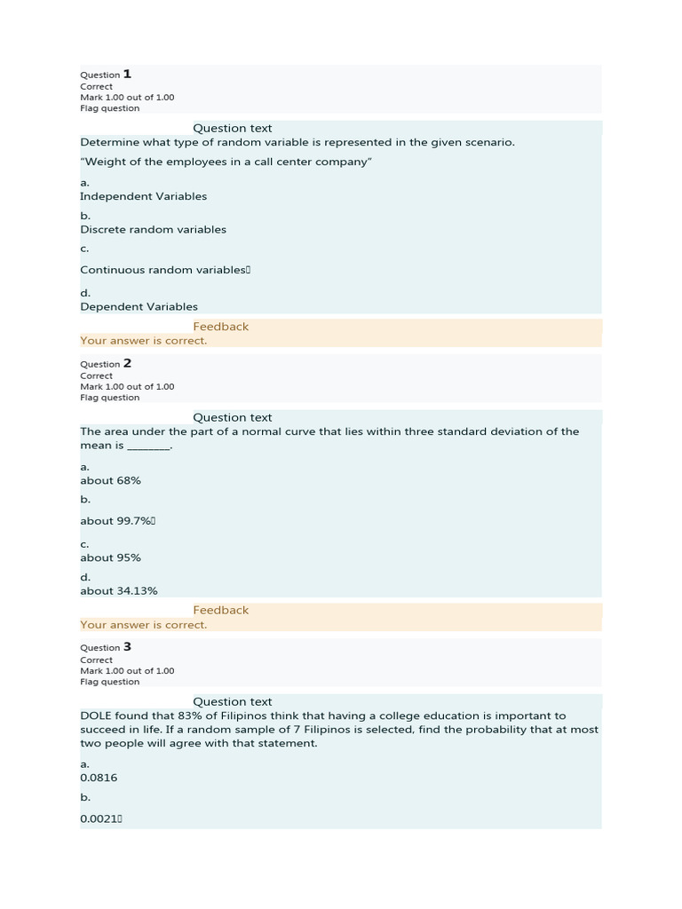 Statistic 2nd Sem Oed Exam | PDF | Probability Distribution | Random ...