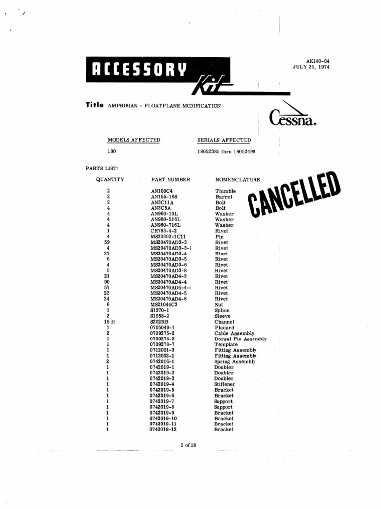 AK180-84 - Floatplane Modification | PDF