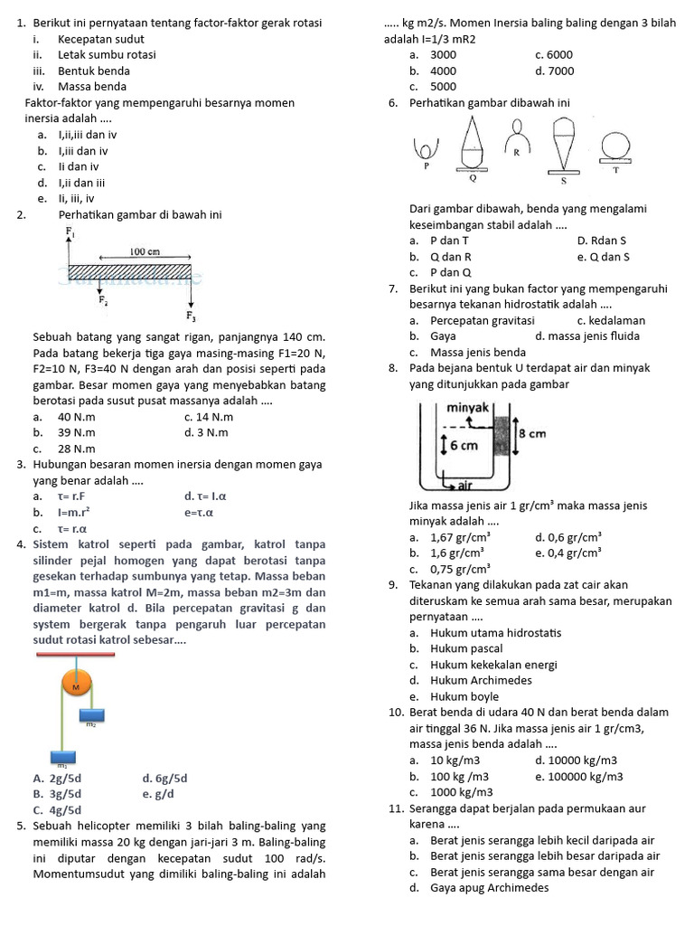 Soal Pat Fisika Kelas XI | PDF | Sains & Matematika